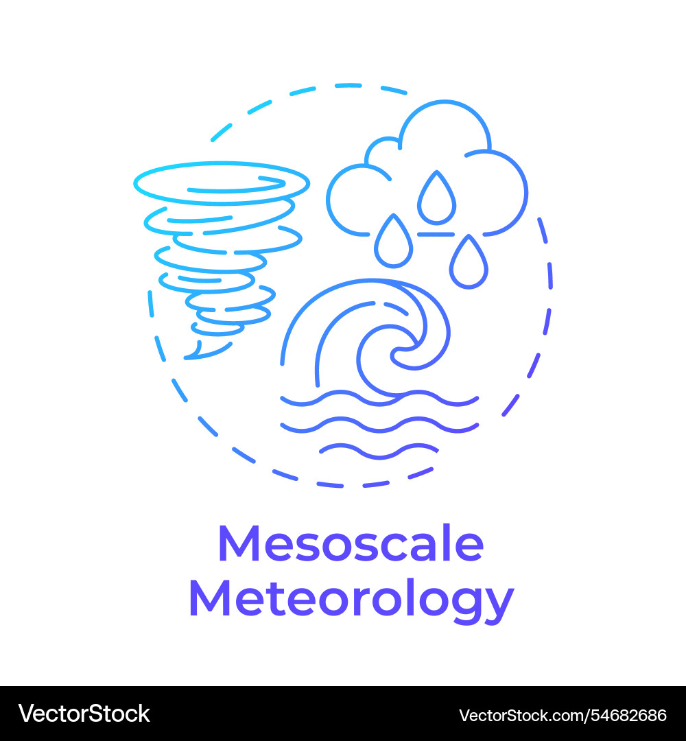 Mesoscale meteorology blue gradient concept icon Vector Image