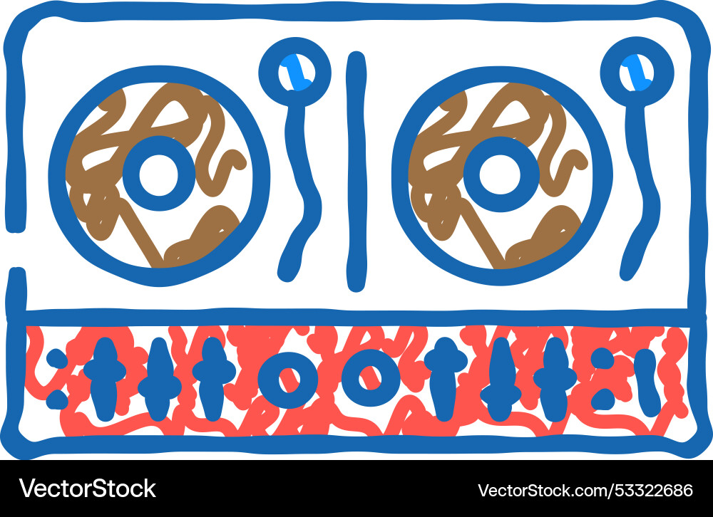 Retro dj turntable music icon doodle Royalty Free Vector
