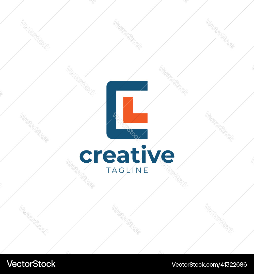 Simple letter mark cl logo design template Vector Image