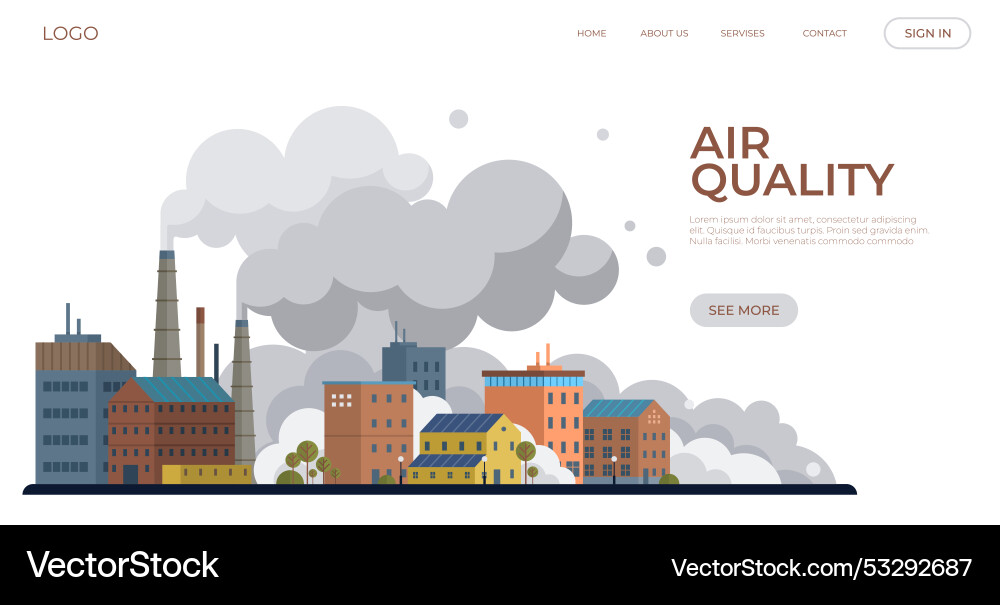 Air pollution nature weeps as industrial giants Vector Image