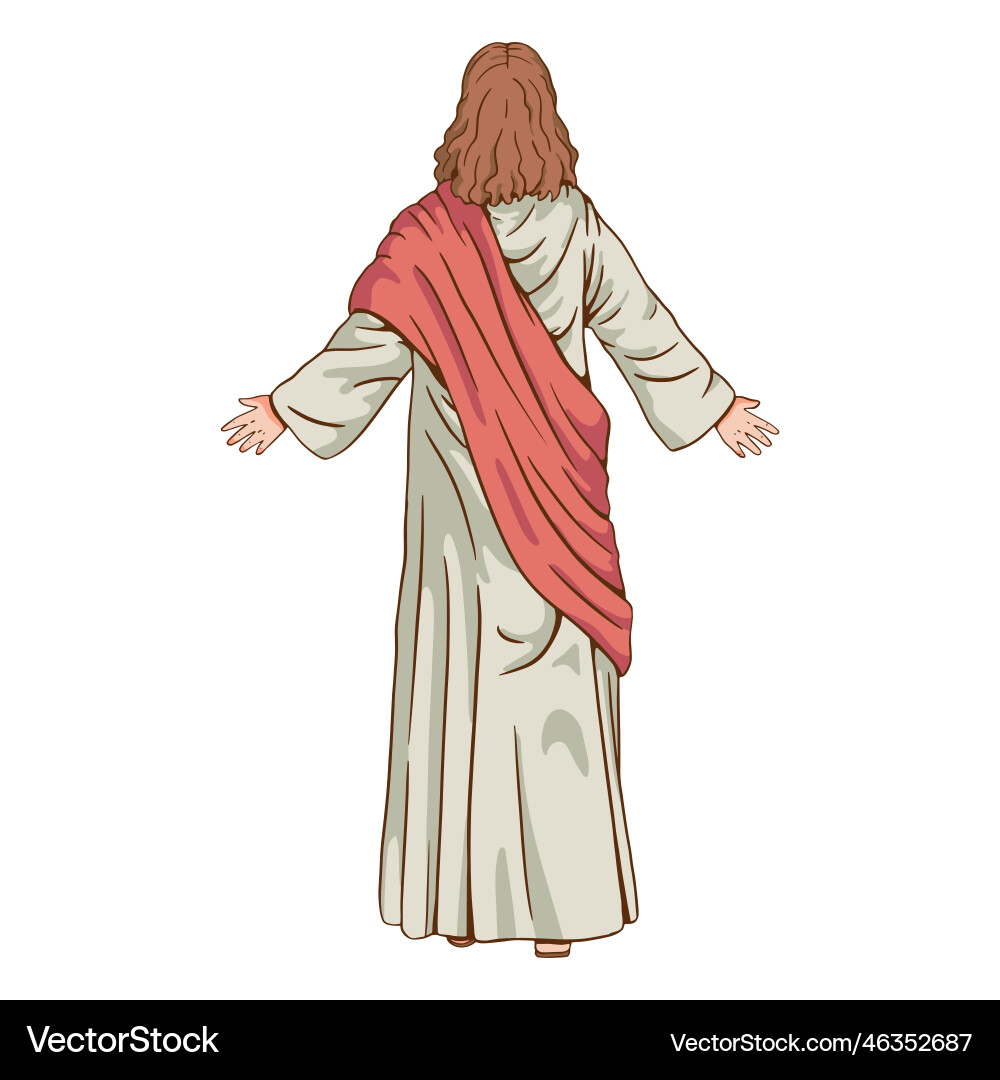 Back view jesus Royalty Free Vector Image - VectorStock