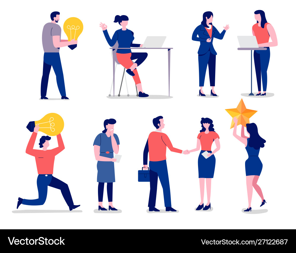 Business character set Royalty Free Vector Image