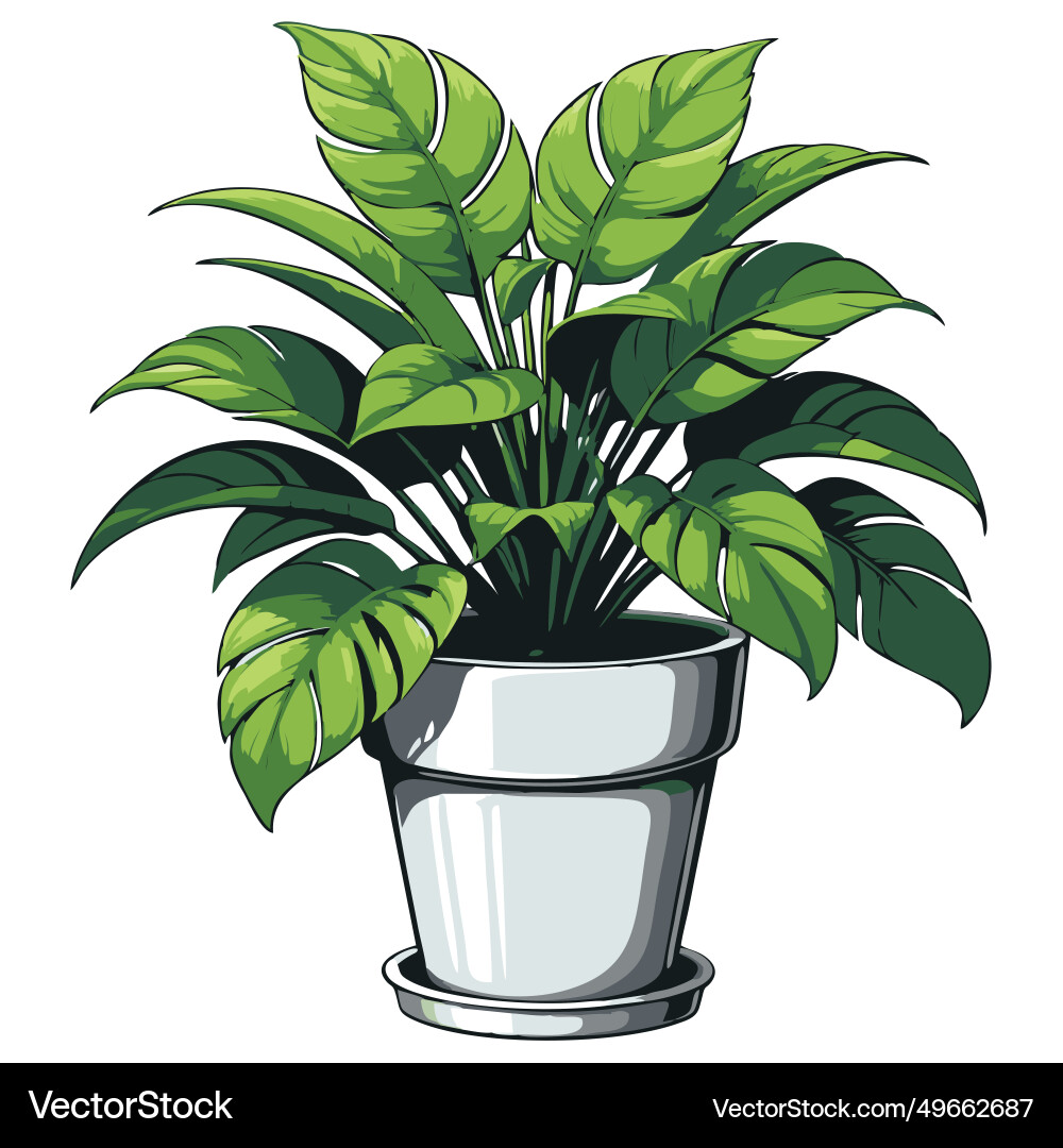 Decorative flowers in pot design Royalty Free Vector Image