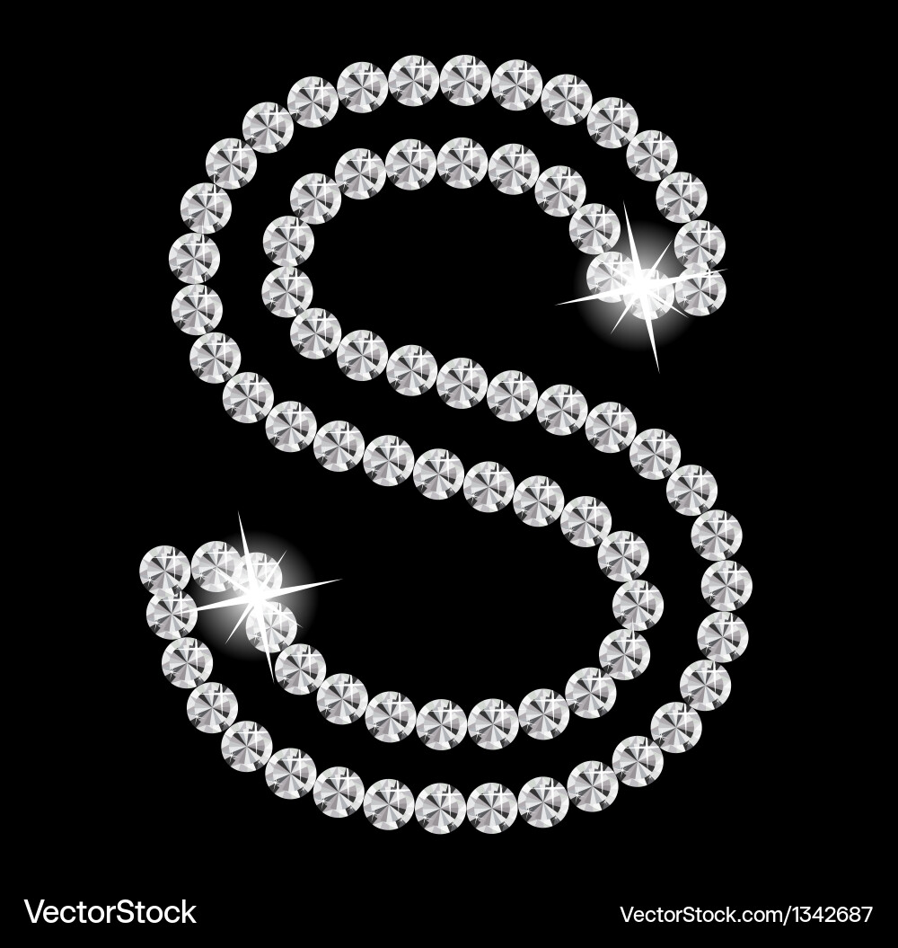 Diamond Alphabet Jewelry Royalty Free Vector Image