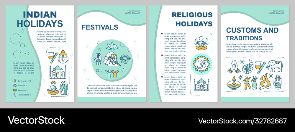 Indian culture brochure template Royalty Free Vector Image