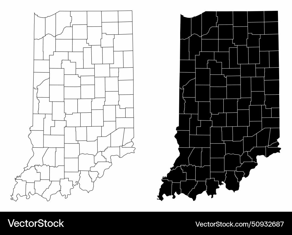 Indiana administrative maps Royalty Free Vector Image