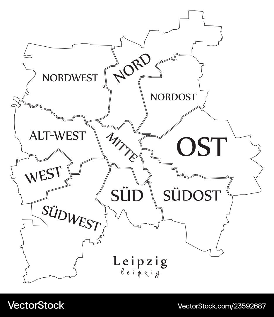 Leipzig City Map Royalty Free Vector Image - VectorStock