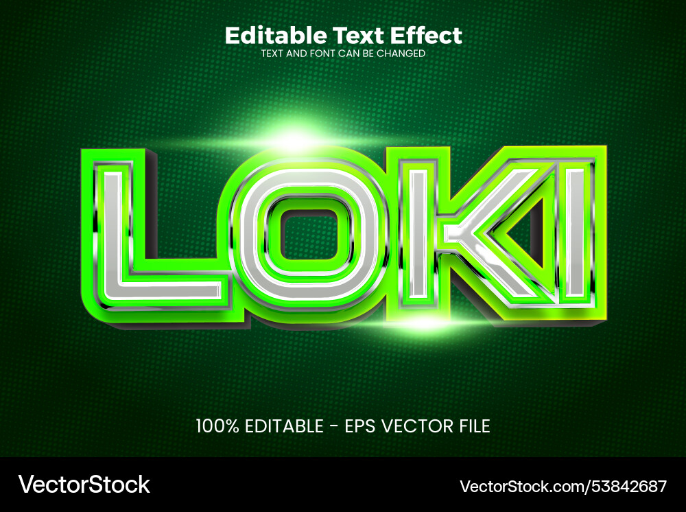 Loki editable text effect in modern trend style Vector Image