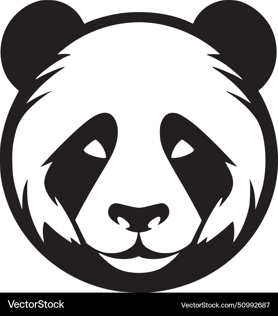 Panda - black and white Royalty Free Vector Image