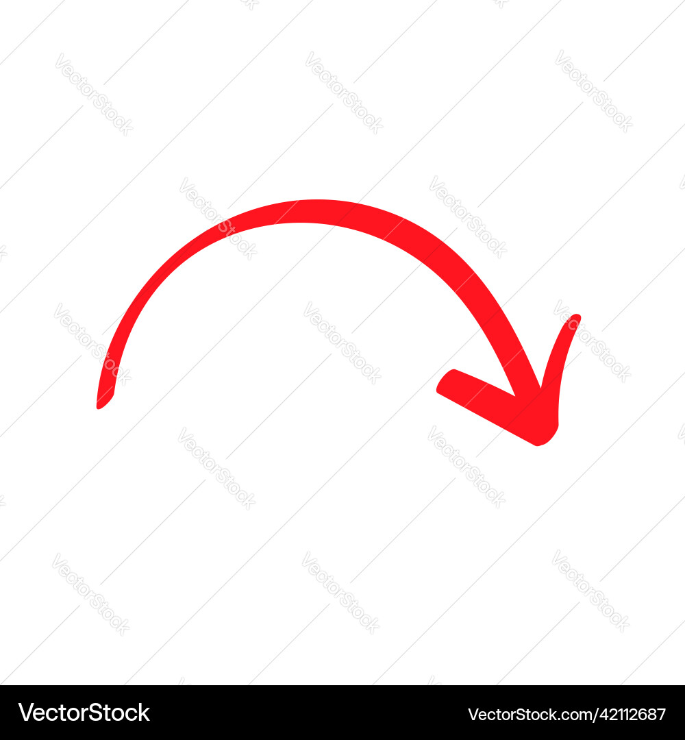 Rot gebogene Pfeilzeichen Symbol und Symbol Vektorbild
