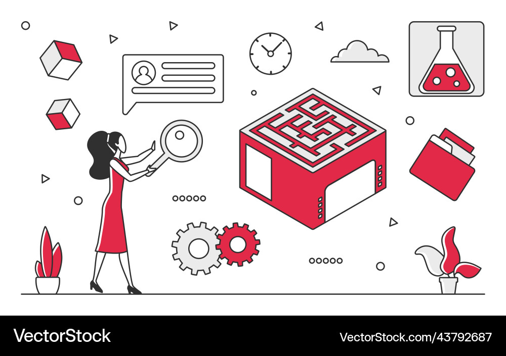 Science world exploring Royalty Free Vector Image