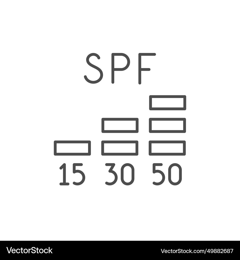 Spf gradation line outline icon Royalty Free Vector Image