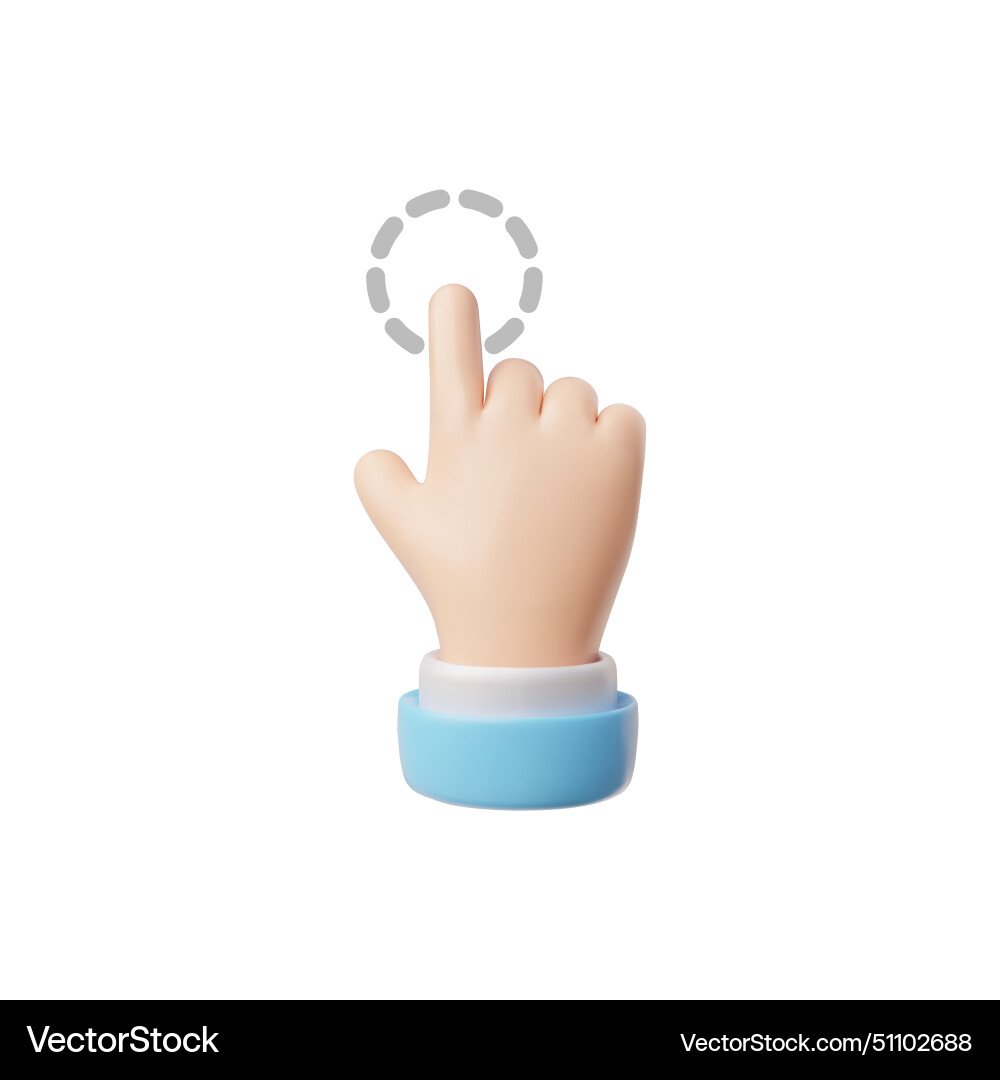 3d touch control finger icon on isolated Vector Image