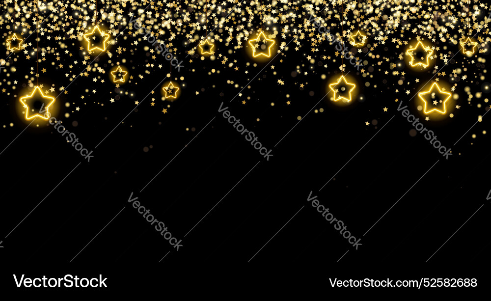 Christmas background design with yellow glowing Vector Image