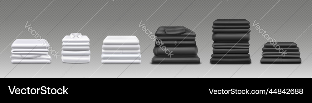 Clean white and black clothes stacks Royalty Free Vector