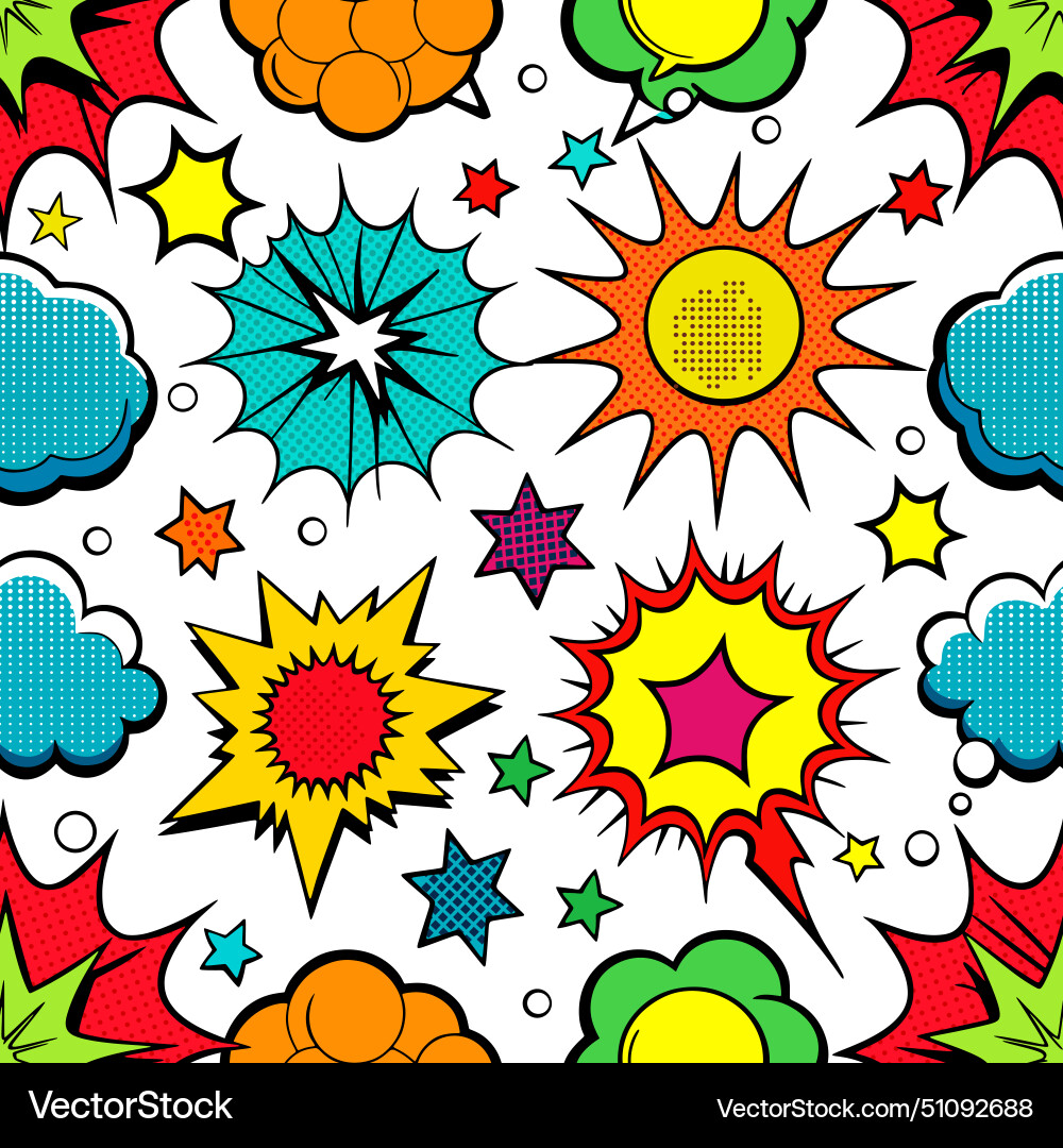 Comic speech bubbles seamless pattern various Vector Image
