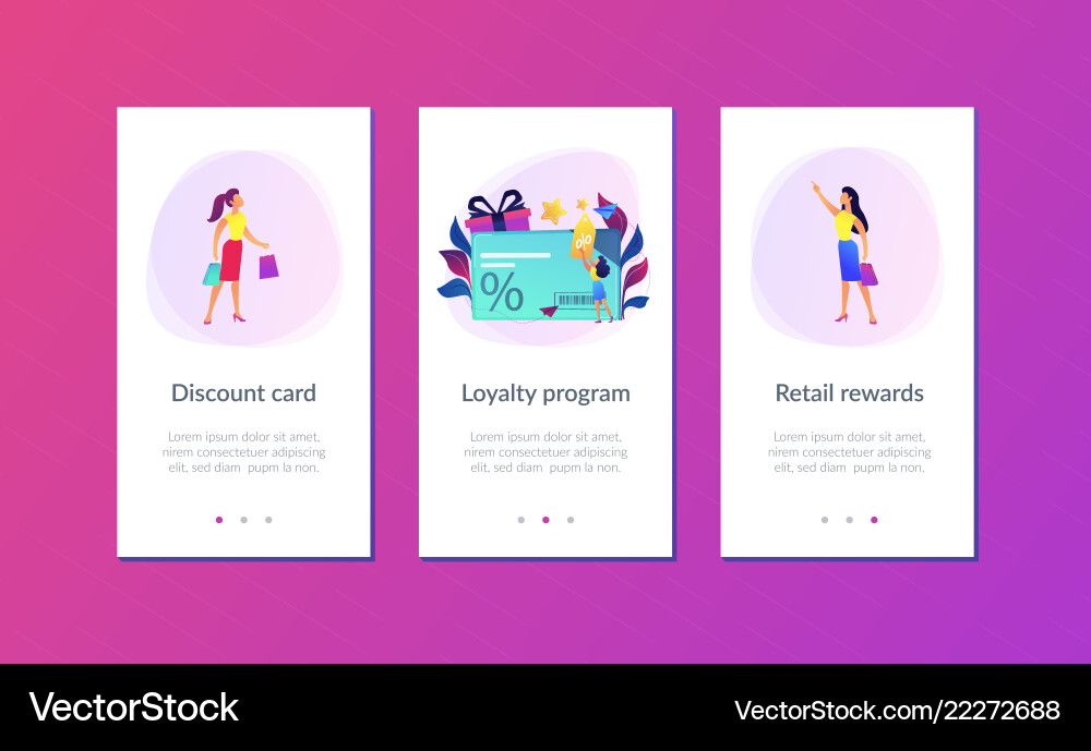 Discount and loyalty card app interface template Vector Image
