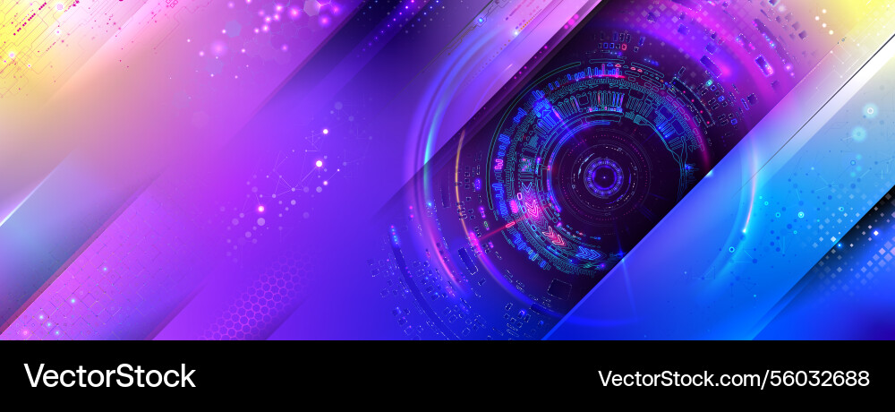 Futuristic techno background in vibrant purple Vector Image