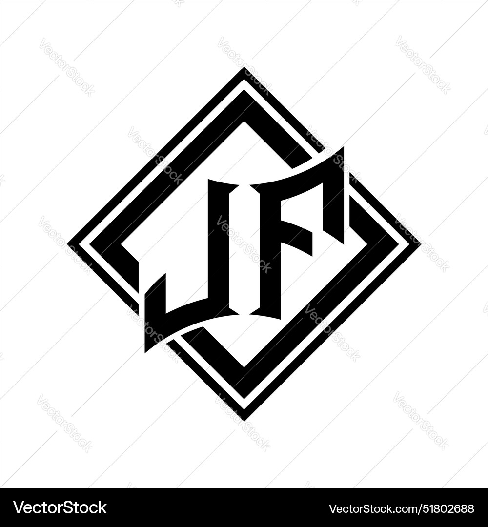 Jf letter logo with abstract shield shape Vector Image