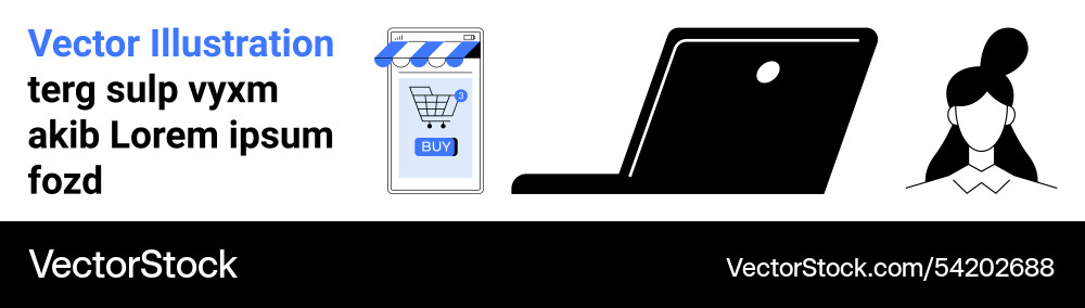 Online shopping storefront with laptop and user Vector Image