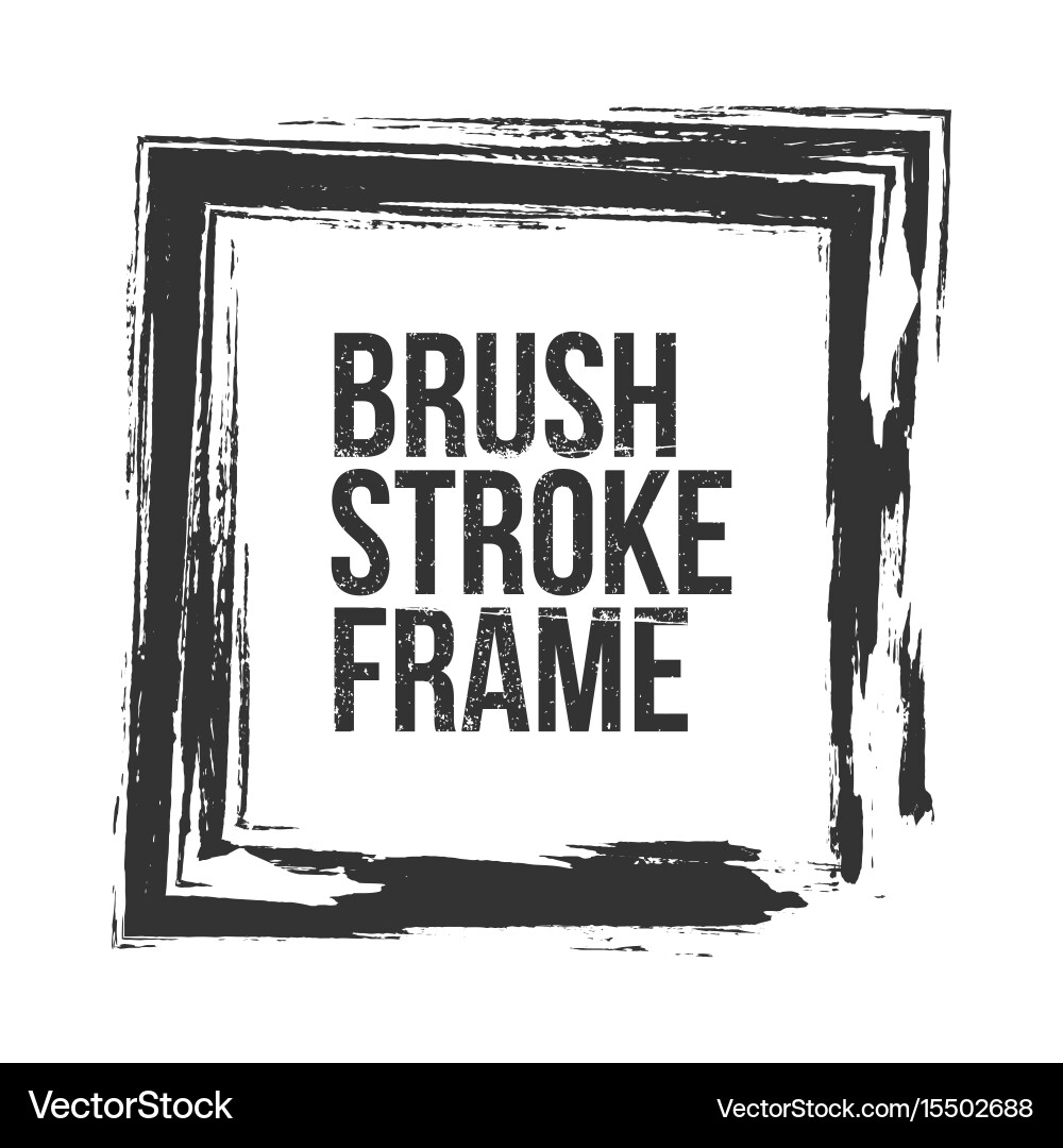 Rectangle brush stroke grunge frame Royalty Free Vector