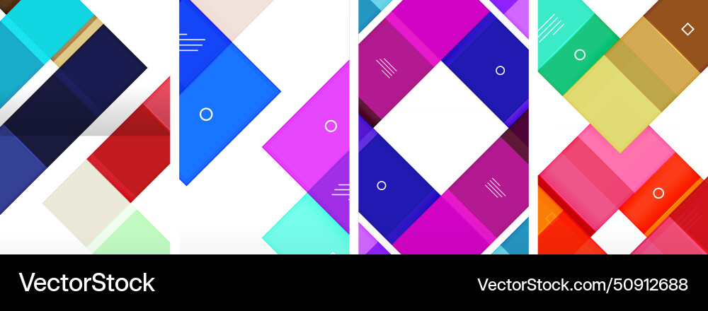 Square abstract poster set Royalty Free Vector Image