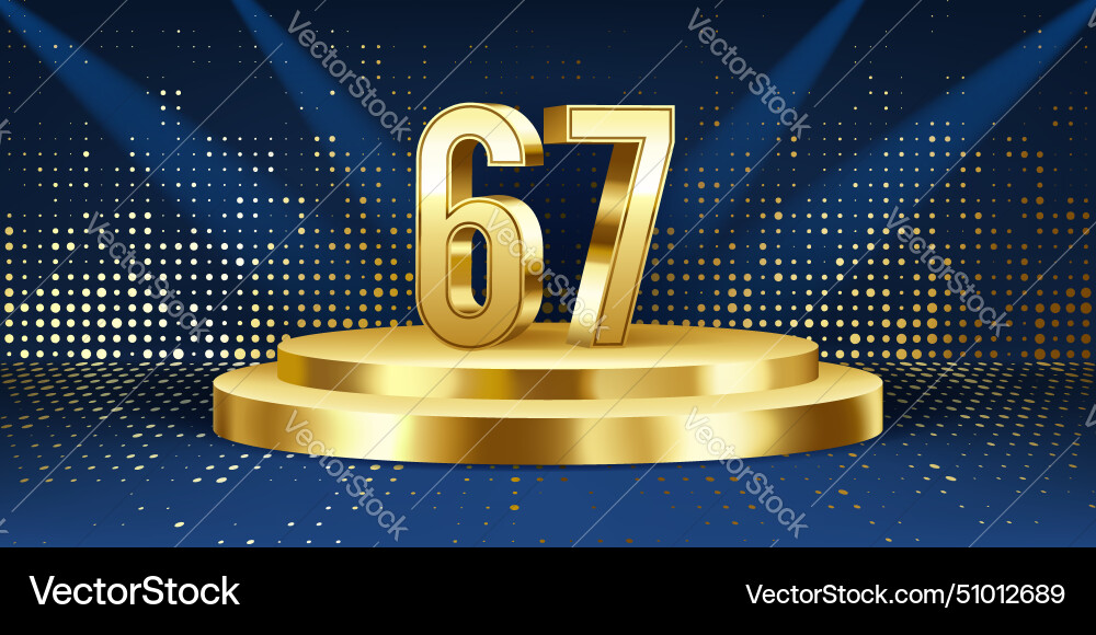 67th year anniversary background Royalty Free Vector Image