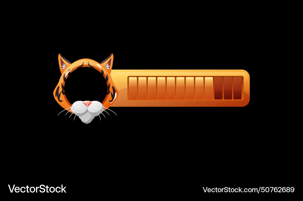 Avatar frame tiger muzzle with progress bar Vector Image