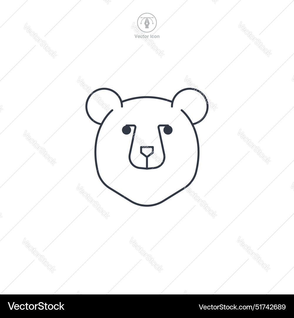 Bear icon symbol isolated on white background Vector Image