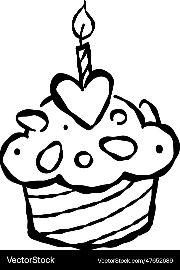 Birthday cake drawing Royalty Free Vector Image