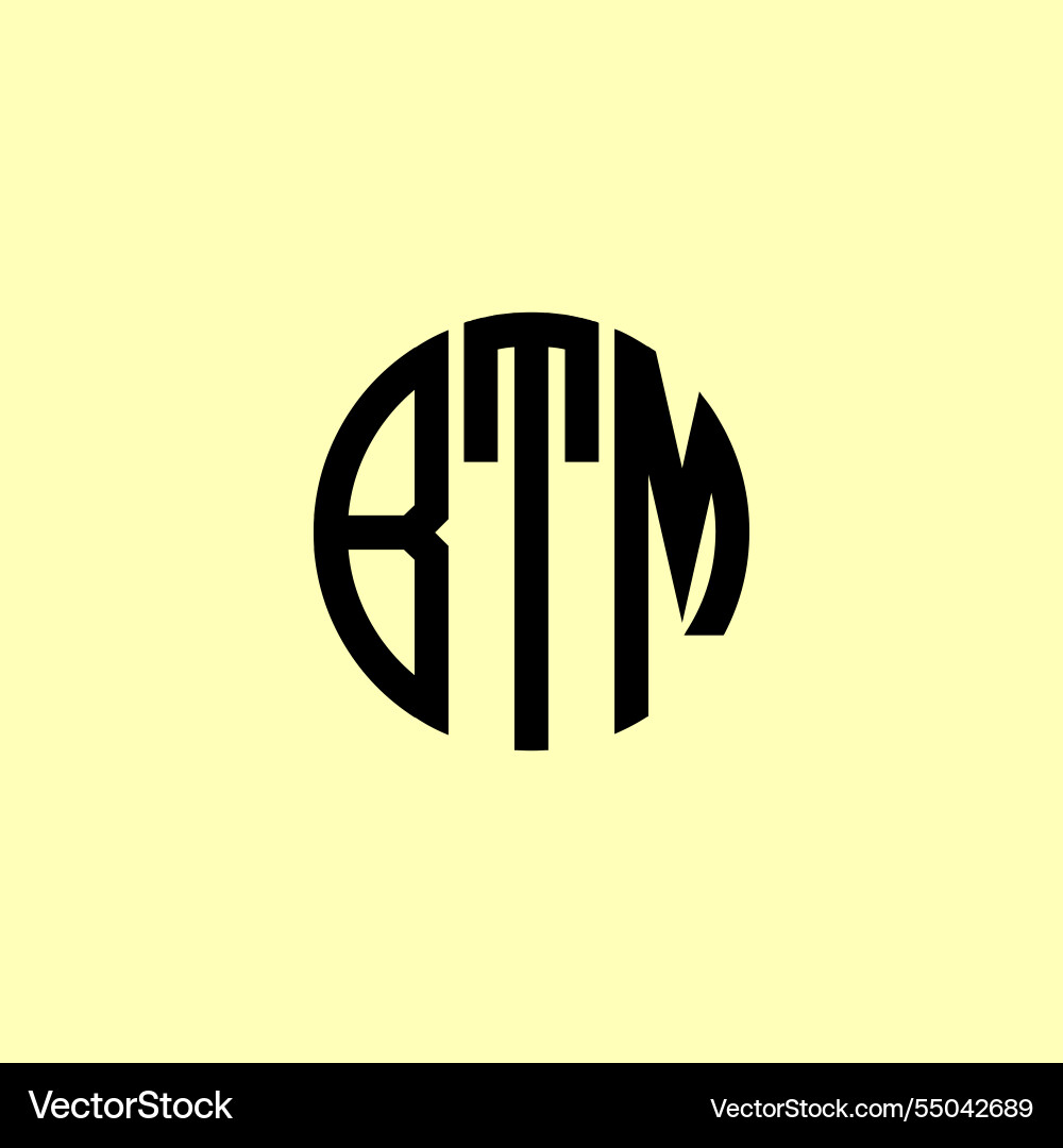 Creative rounded initial letters btm logo Vector Image