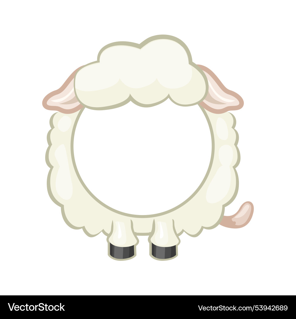 Cute round sheep frame cartoon avatar for ui Vector Image