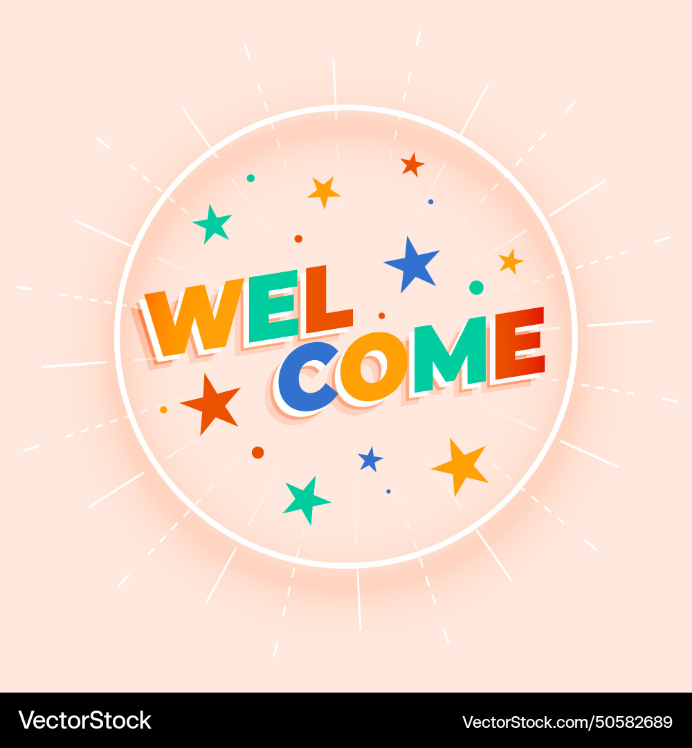 Decorative welcome background invite your guest Vector Image