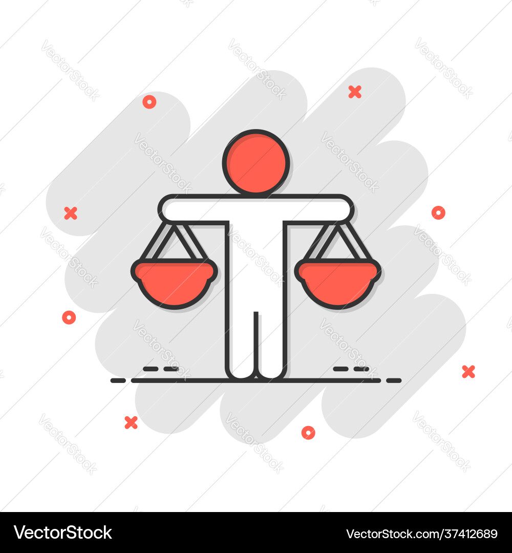 Ethic balance icon in comic style honesty cartoon Vector Image