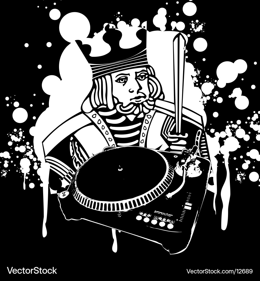 King DJ Graffiti Mixer Royalty Free Vector Image