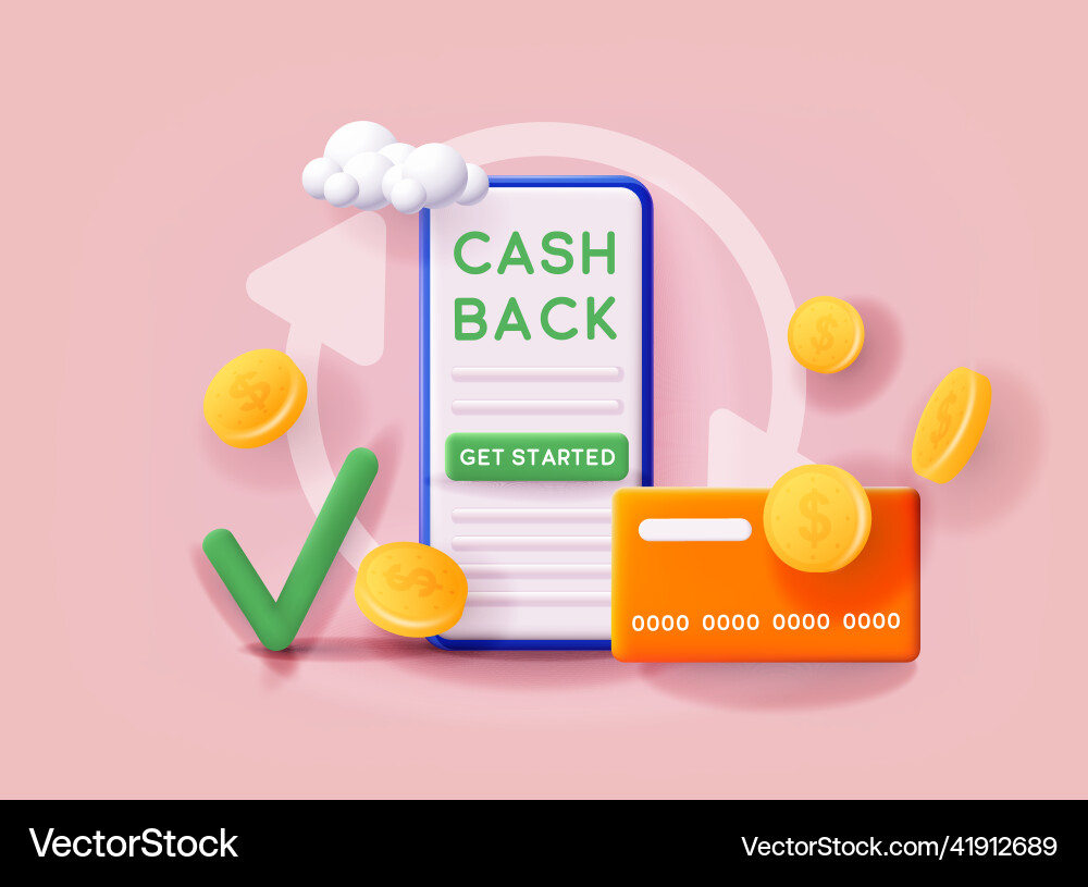 Mobile cash back service financial payment Vector Image