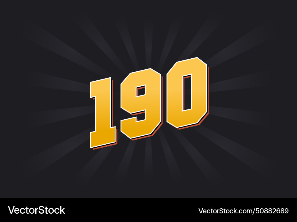 Number 190 font alphabet yellow Royalty Free Vector Image