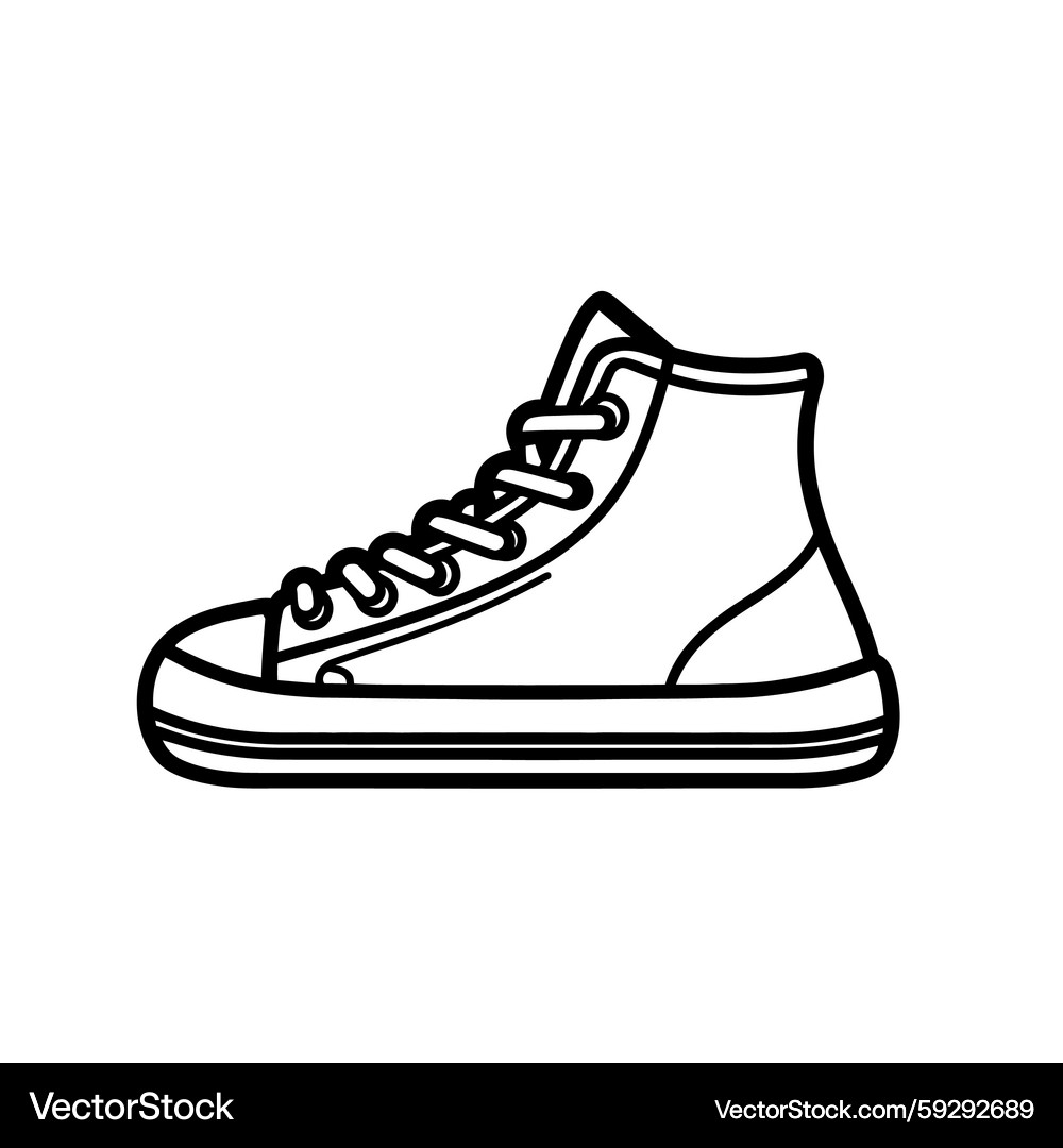 Outlined High Top Shoe Royalty Free Vector Image