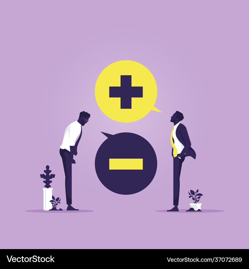 Positive and negative thinking Royalty Free Vector Image