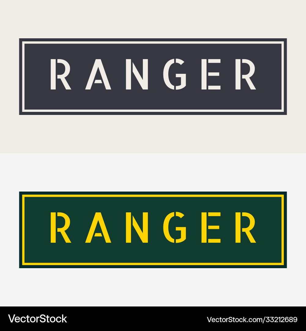 Ranger Army Emblem Patch Royalty Free Vector Image