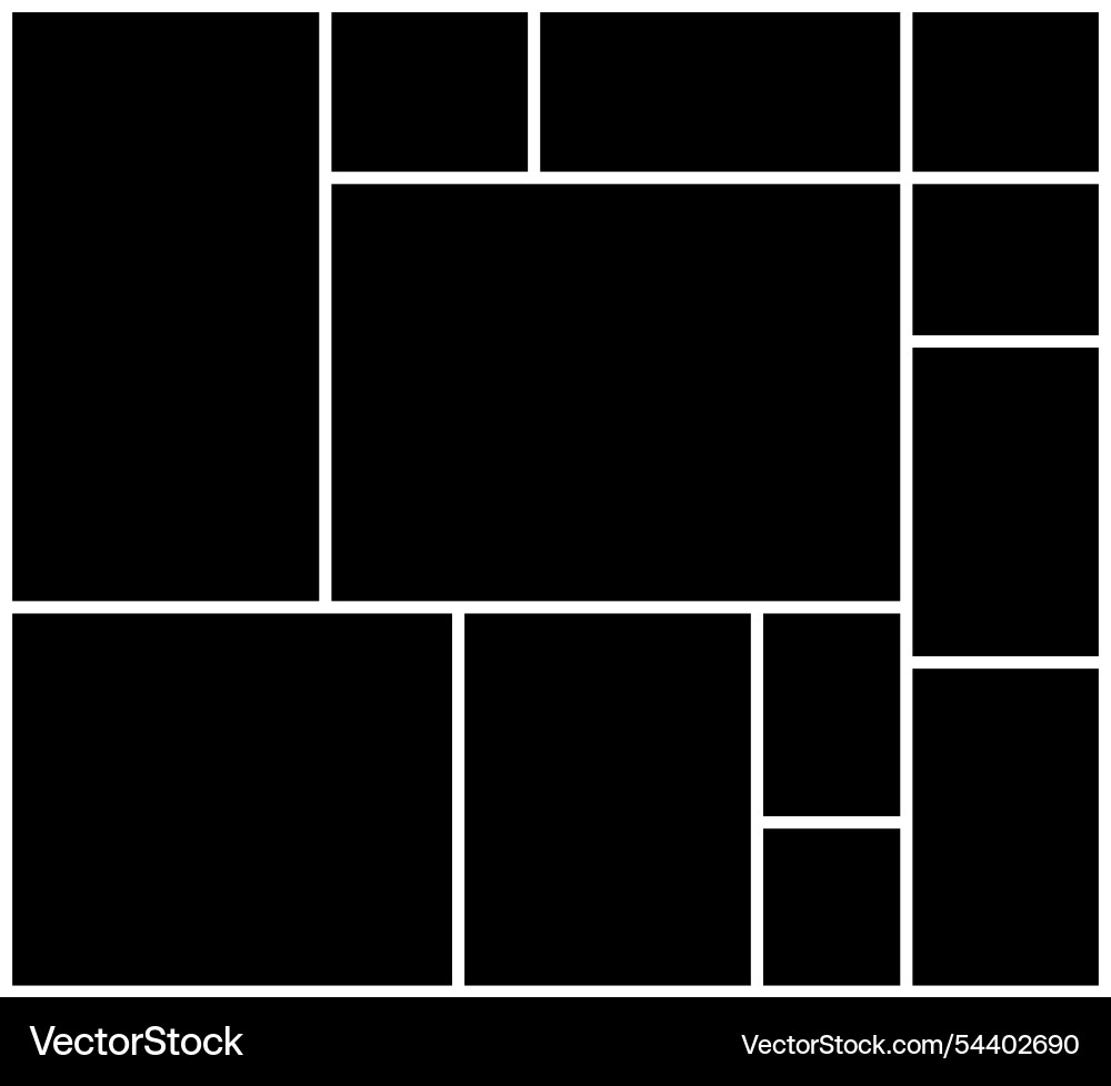 12 empty collage photo template Royalty Free Vector Image