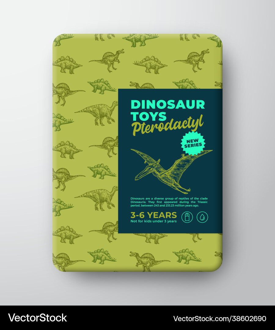 Dinosaur toys label template abstract Royalty Free Vector