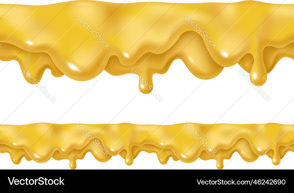 Dripping cheese seamless border Royalty Free Vector Image