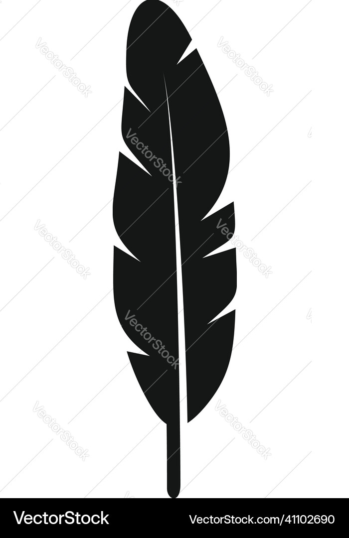 Feather quill icon simple bird pen Royalty Free Vector Image