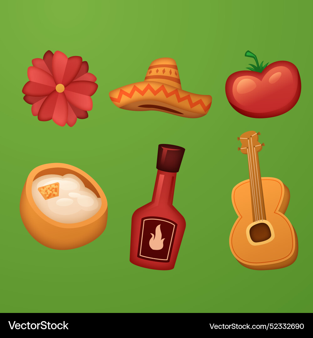 Gradient design elements collection for cinco de Vector Image