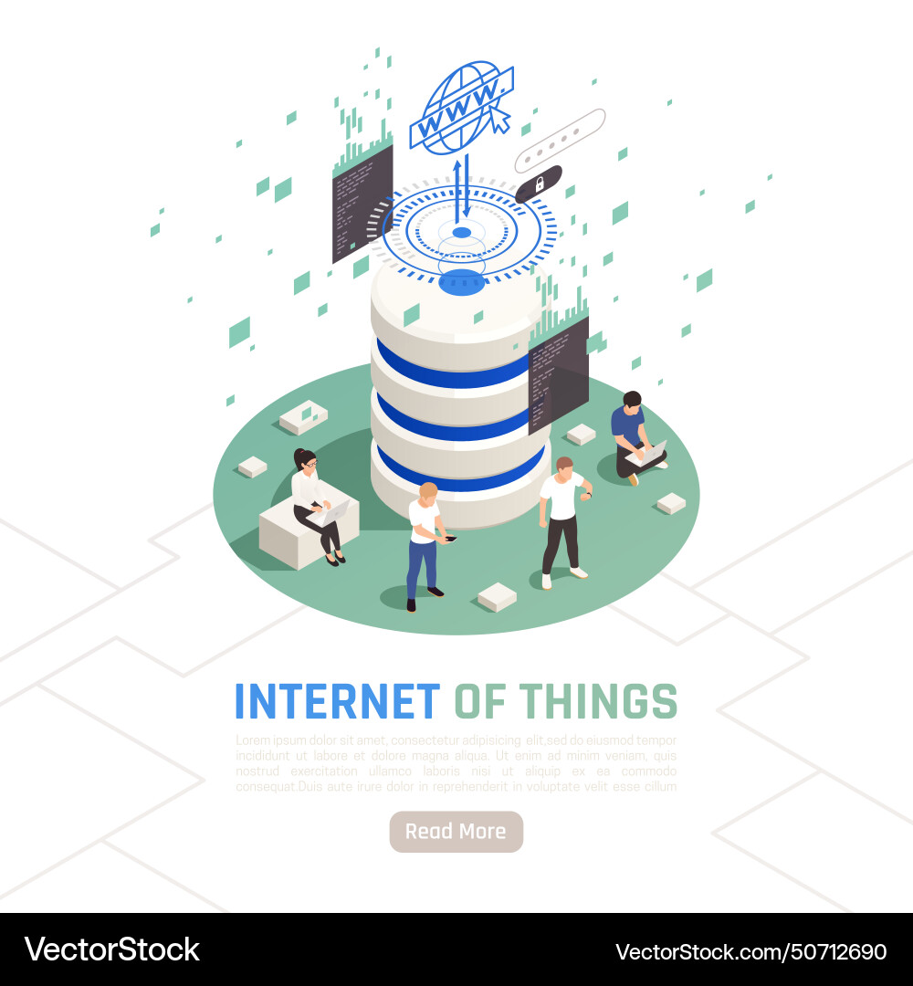 Internet of things isometric design concept Vector Image