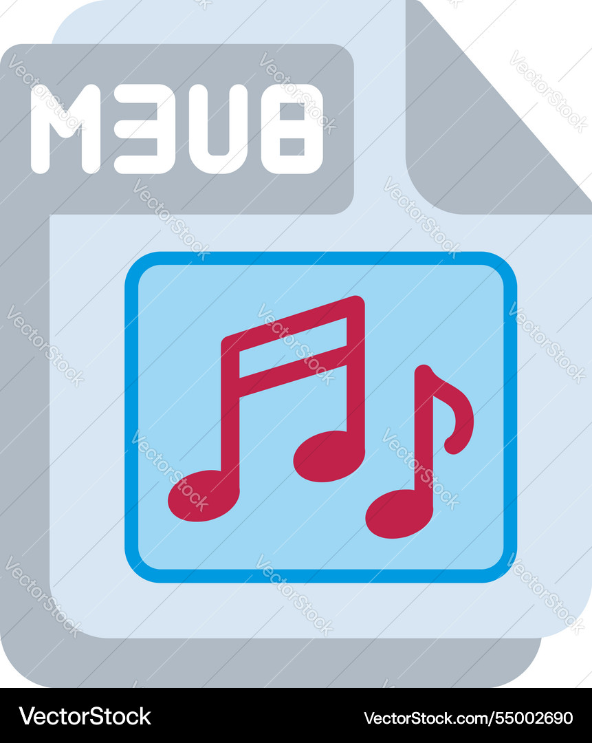 M3u8 flat icon design Royalty Free Vector Image