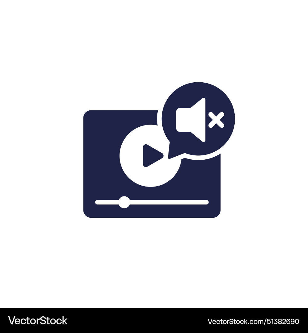 Mute video icon on white Royalty Free Vector Image