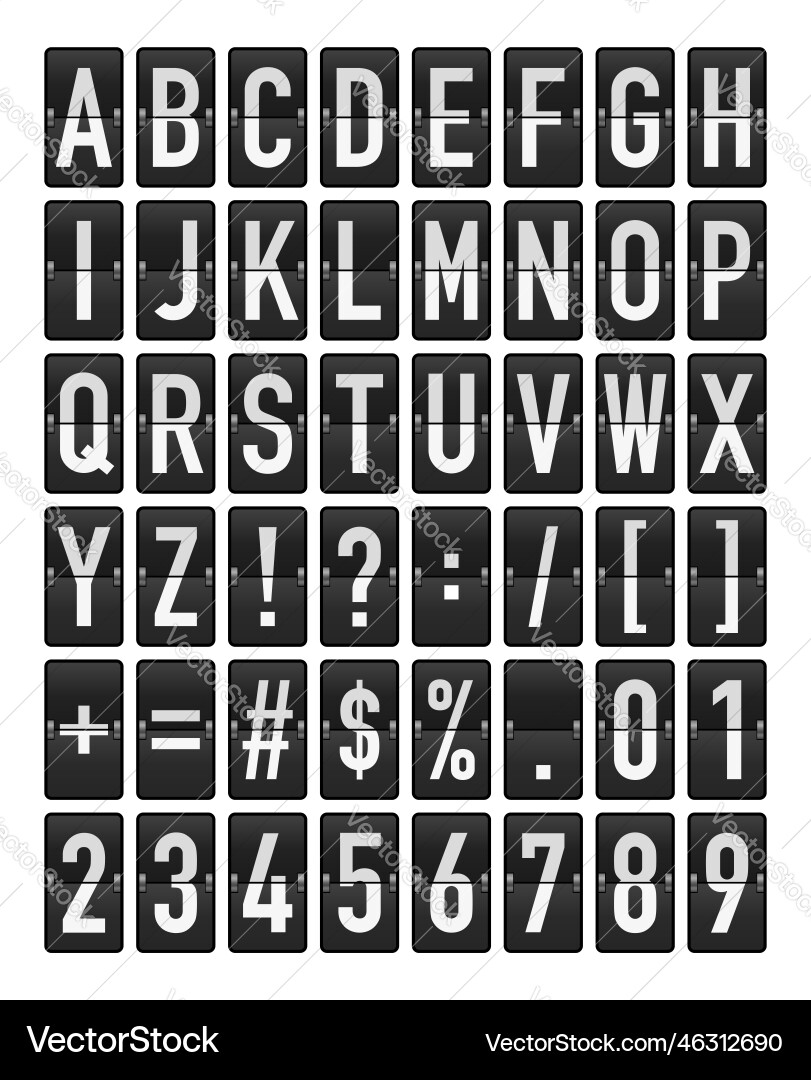 Realistic mechanical scoreboard Royalty Free Vector Image