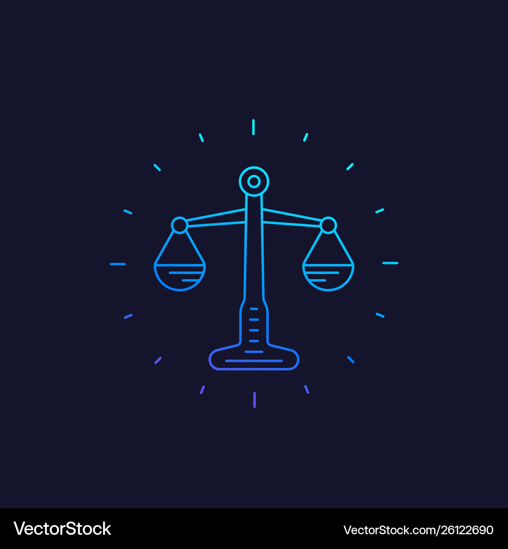 Scales linear style icon Royalty Free Vector Image